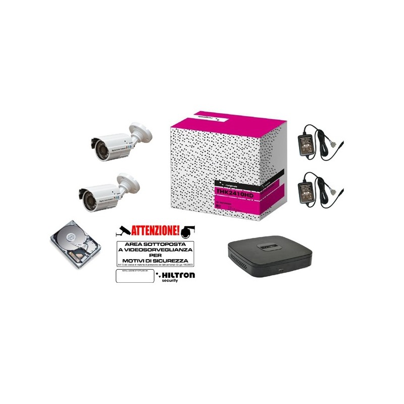 Kit de Hiltron Cctv Dvr 4Ch h264 disco duro de 1 tb THK24H264