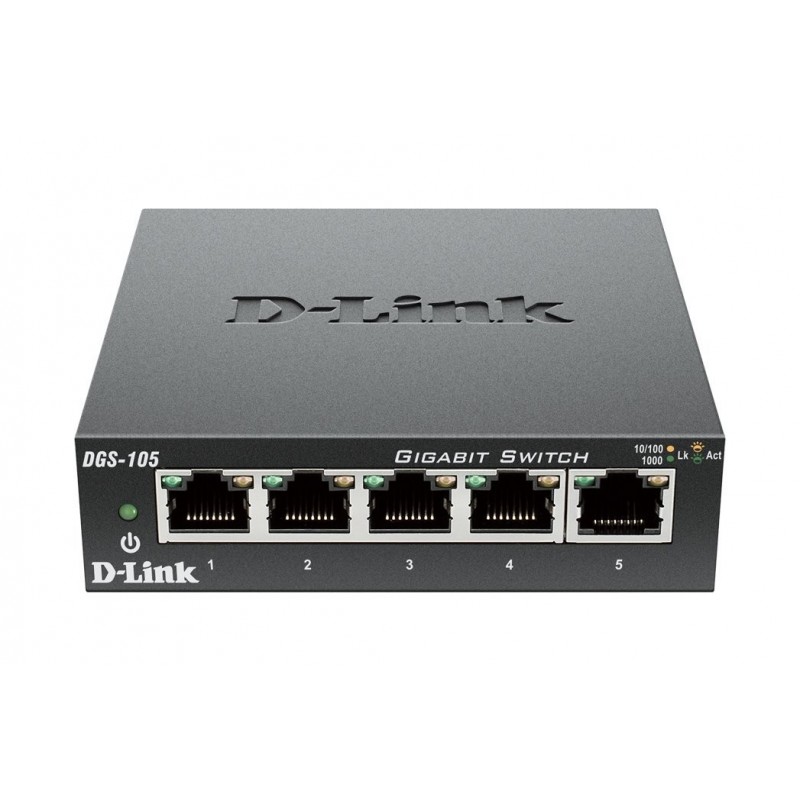 Switch Dlink 5-port 10/100/1K METALBOX 870 DGS-105