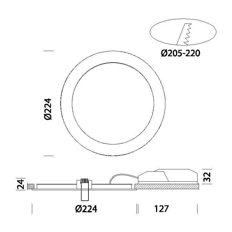 Spotlight recessed round Fosnova Led 18W 4K 1400 lumen white 2216911000