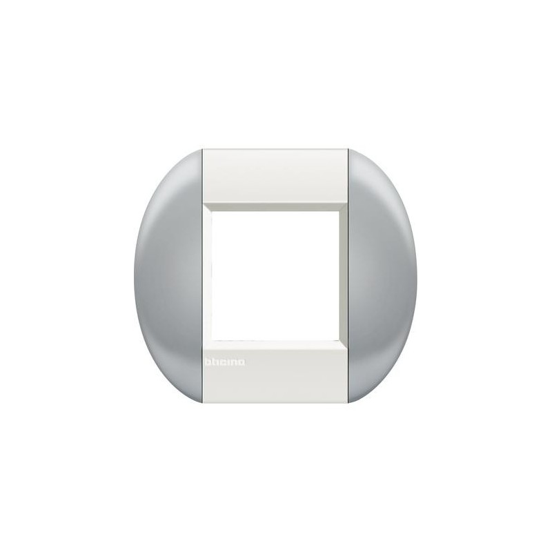 BTICINO LIVINGLIGHT ROUND PLAQUE, 2 MODULES LNB4802TS