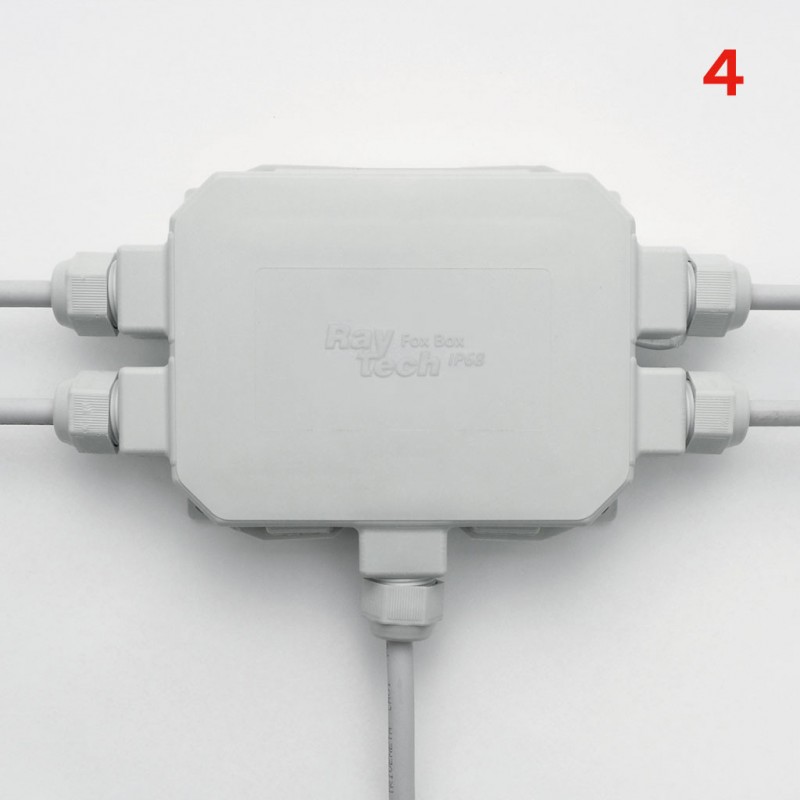 Junction box 5 inputs with the room perimeter gel IP68 FOXBOX