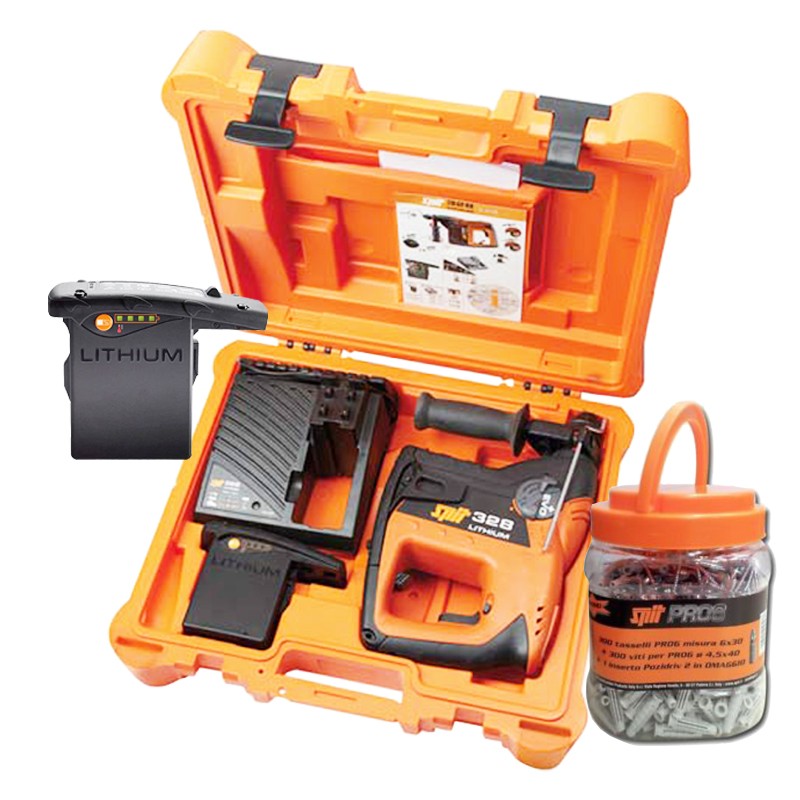 KIT SPIT Cordless Hammer 328 with anchors and 2 batteries KITCOMBI328-15