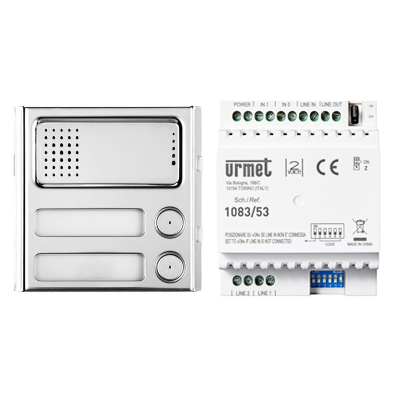 KIT Secondary column Urmet Sinthesi Steel 2VO Audio 1783/729