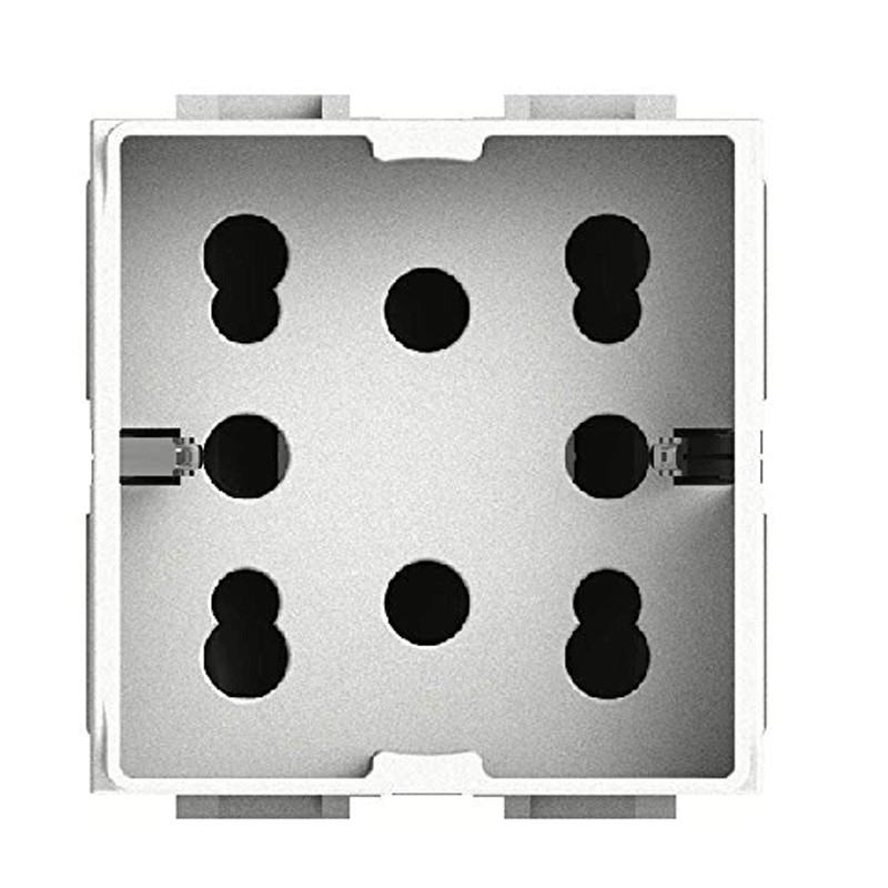 Toma eléctrica universal bipaso y schuko 10/16A 2 módulos Side 4Box para Gewiss System 4B.G20.H21