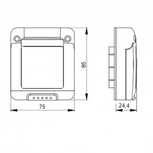 GEWISS COMBI IN WATERTIGHT COVER 2 PLACES SYSTEM IP55