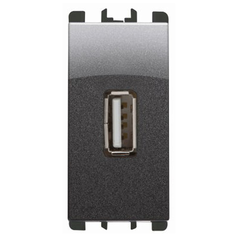Prise Usb Urmet Simon Nea 5V 2.1A couleur acier foncé 10330AC