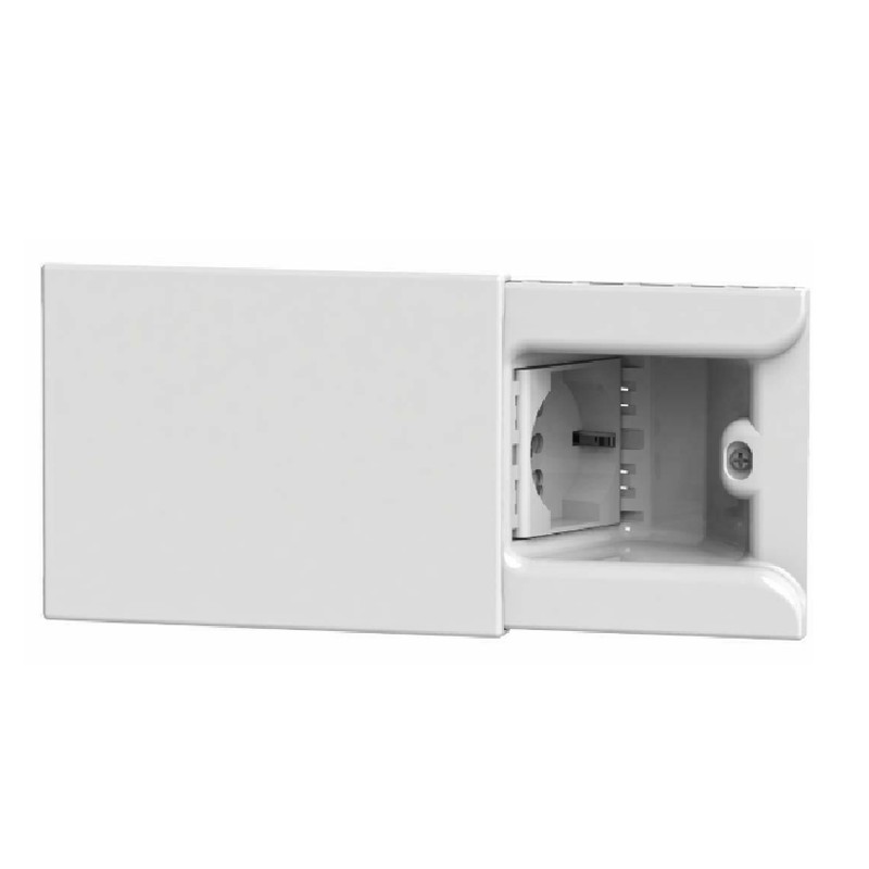 4Box Hide 3 modules sliding socket with universal Schuko socket white