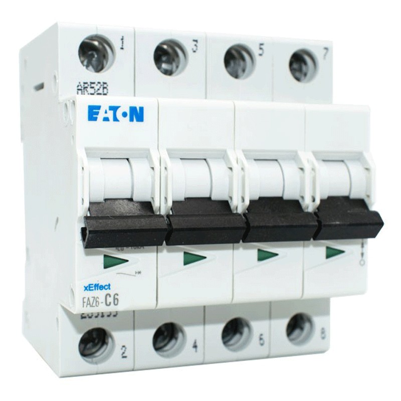 Breaker Eaton FAZ6 6A 4-Pin 6 C 4 Modules 239199