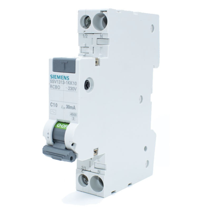 Siemens 10A 1P+N 30MA AC 4.5KA residual current circuit breaker kit ...
