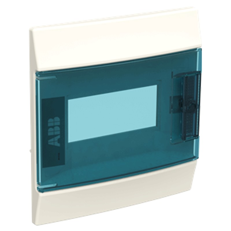 ABB front panel 6 modules IP41 with blue petrol door White 41F06X12