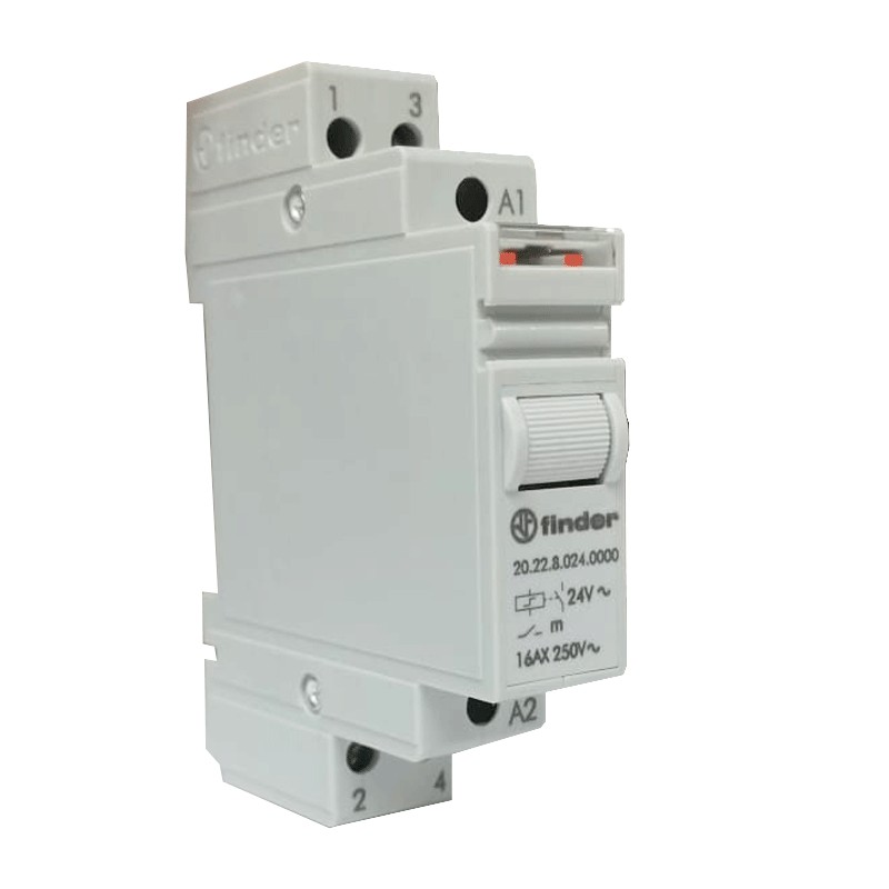Finder two-pole 24V DIN connection impulse relay 20.22.8.024