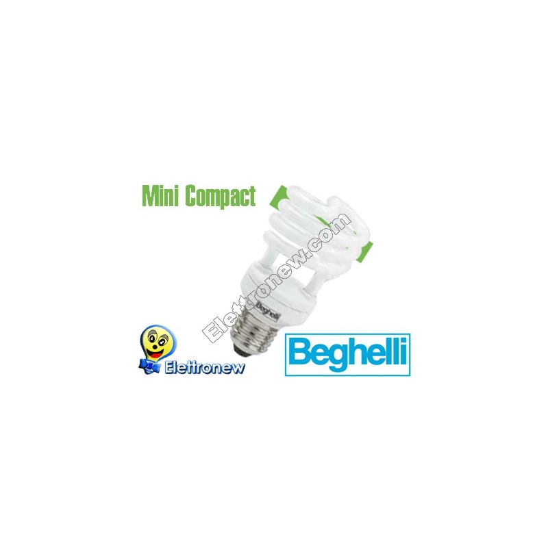 BEGHELLI LAMPE à ÉCONOMIE d'ÉNERGIE SPIRALE MINI-COMPACTE 23W E27 2700K