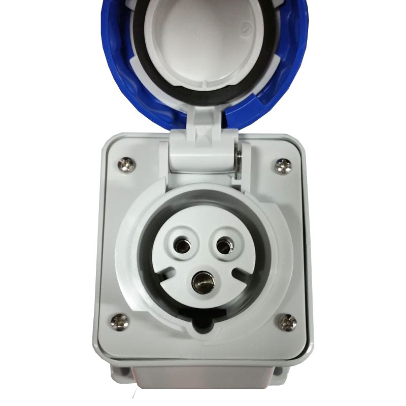 Gewiss fixed wall socket 2P+E 16A IP67 blue 220V GW62426