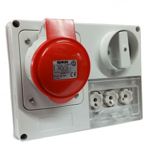 Gewiss interlocked socket 3P+N+E 32A IP44 380V without box GW66142