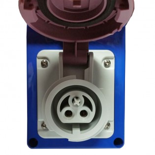 Gewiss vertical interlocked socket 2P 16A IP67 GW66359N