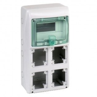 Schneider industrial switchboard 8 modules for 4 sockets recessed IP65 ...