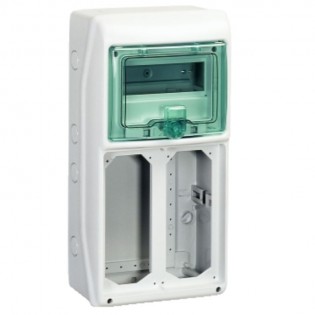 Schneider industrial switchboard 8 modules 2 interlocked sockets 10371