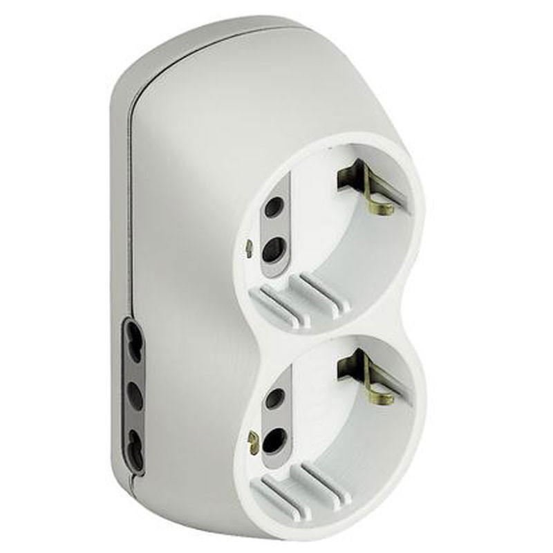 Adapter B4 2 double sockets 2 German sockets and 16A plug white S3614D