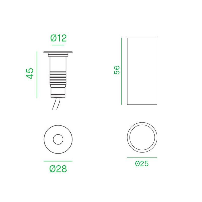 Nobile Led marcador de suelo transitable 1W 4000K 45 grados 90990/45/4K