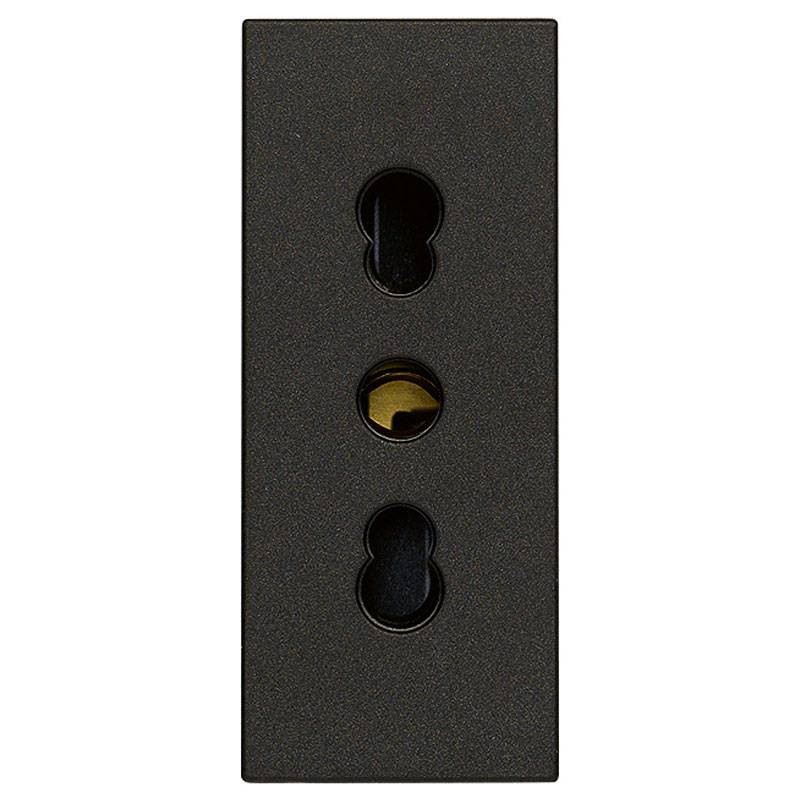 Vimar Linea Two-pin Socket 16A 2P+E 2P+E 2P+E P17/11 Black 30203.G