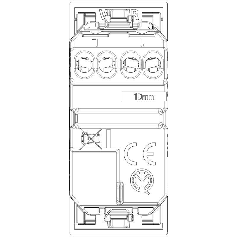 Vimar Linea 1P 10A Illuminated Aligned Pushbutton White 30008.B