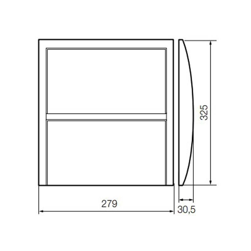 Front panel for 24-module switchboard with smoked door white color 53T24B
