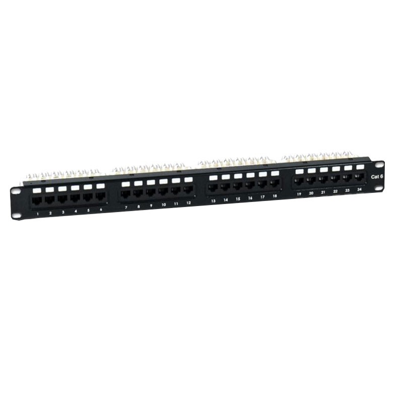Item patch panel 24 RJ45 cat.6 UTP RJ45 sockets Black 60110