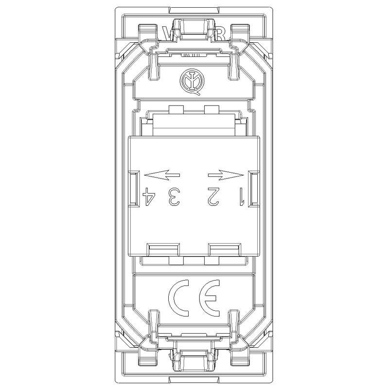 Vimar Linea Telephone Socket 6/4 1 Module Black RJ11 30320.G