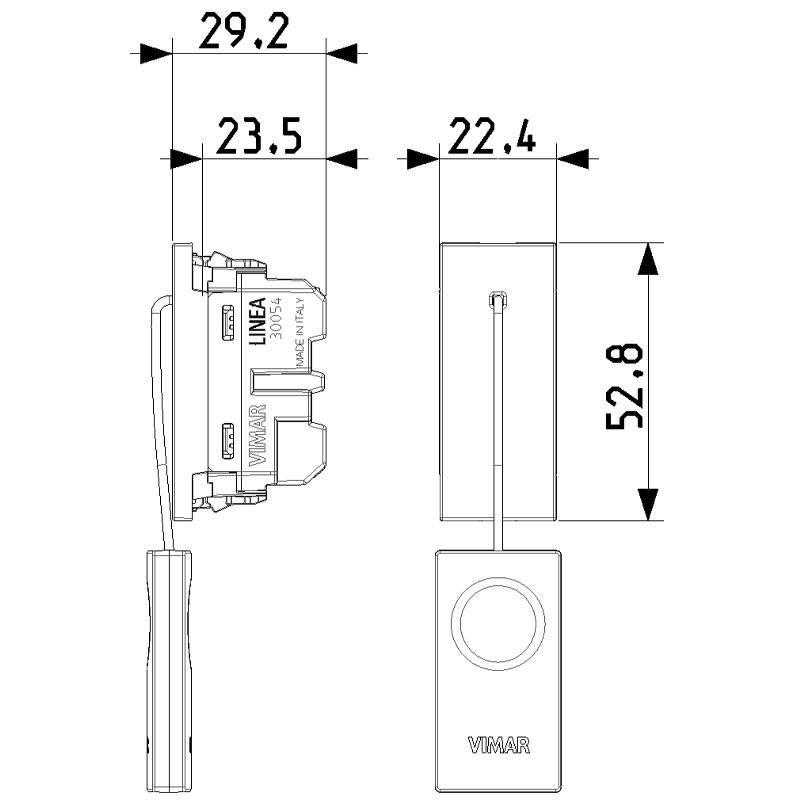 Vimar Linea Cord-operated Push 10A NO/NC Black 30054.G