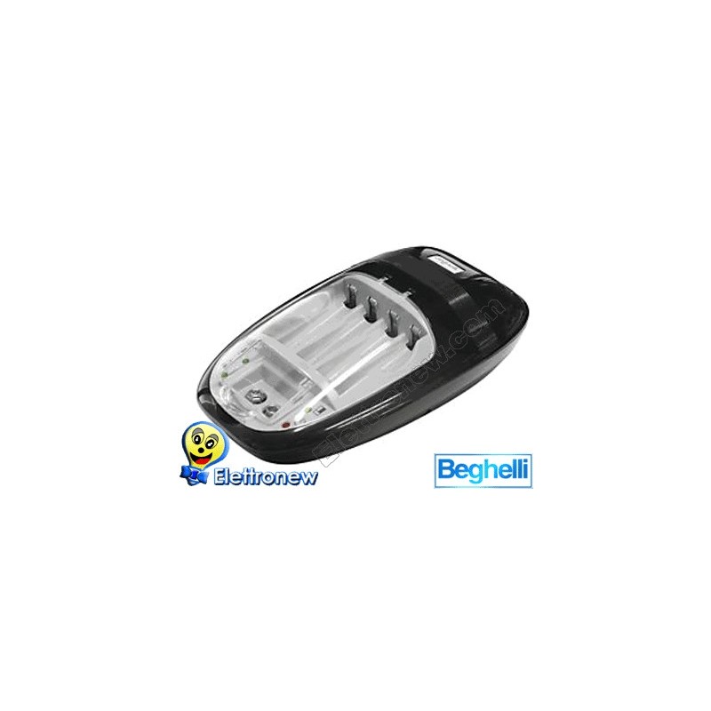 BEGHELLI BATTERY CHARGER FOR RECHARGEABLE BATTERIES AAA AA 9V ART. 8850