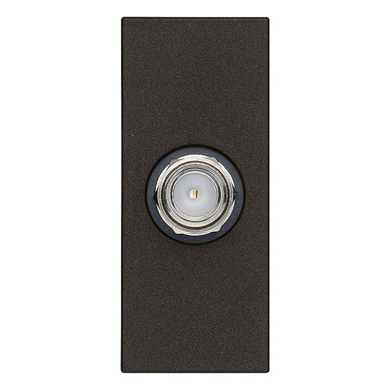 Vimar Linea Coaxial TV socket Type F 1 Module Black 30318.G