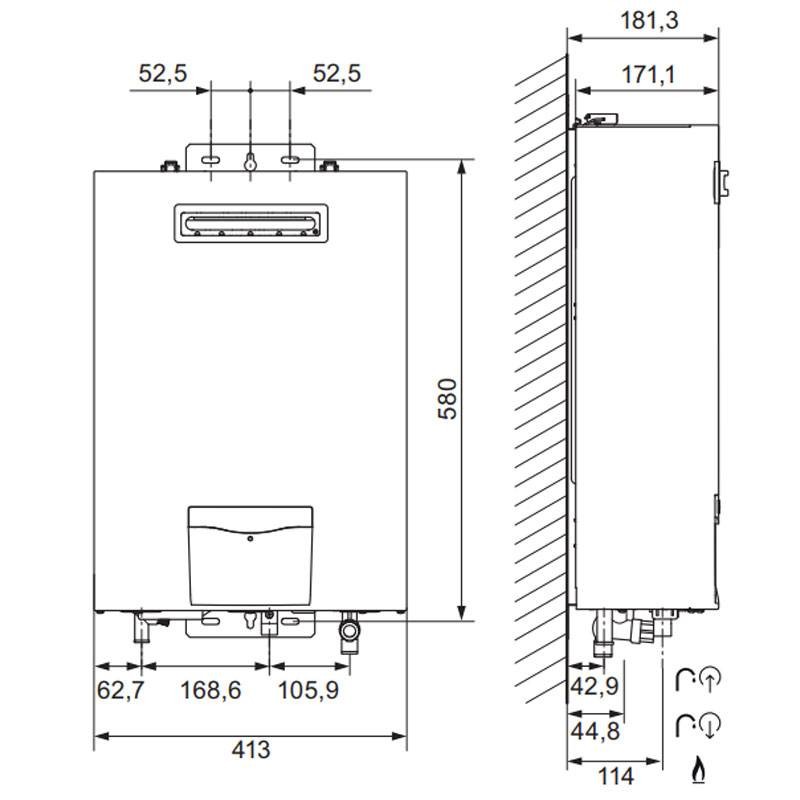 Vaillant outsideMAG low NOx 12 litres chauffe-eau à gaz méthane 0010022465