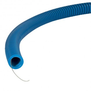 Light blue corrugated pipe with wire puller diameter 20 mm B11535