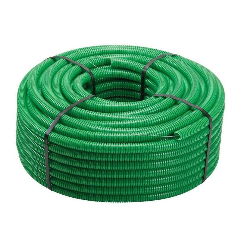 Tube ondulé vert avec tire-fil diamètre 32 mm B11569