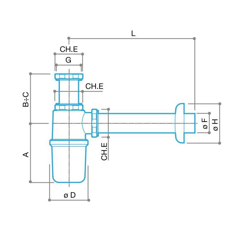 Luxor bottle Plumbing Trap Connection 1