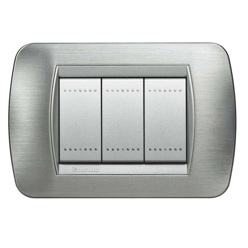 BTICINO LIVING INTERNATIONAL PLACCA 3 MODULI L4803AST