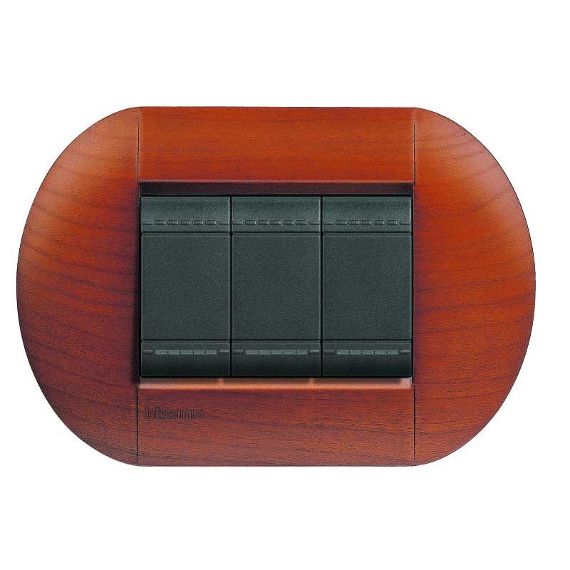 BTICINO LIVINGLIGHT ROUND PLAQUE 3 MODULES LNB4803LCA