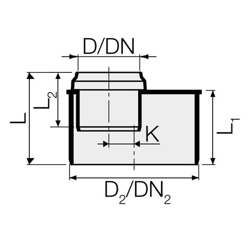 Valsir PP3 Plug-in Transition Pipe PP D110/160mm VS0514017