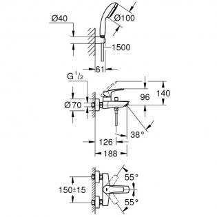 Mezcladora Baño y Ducha Grohe Eurosmart monomando 33302003