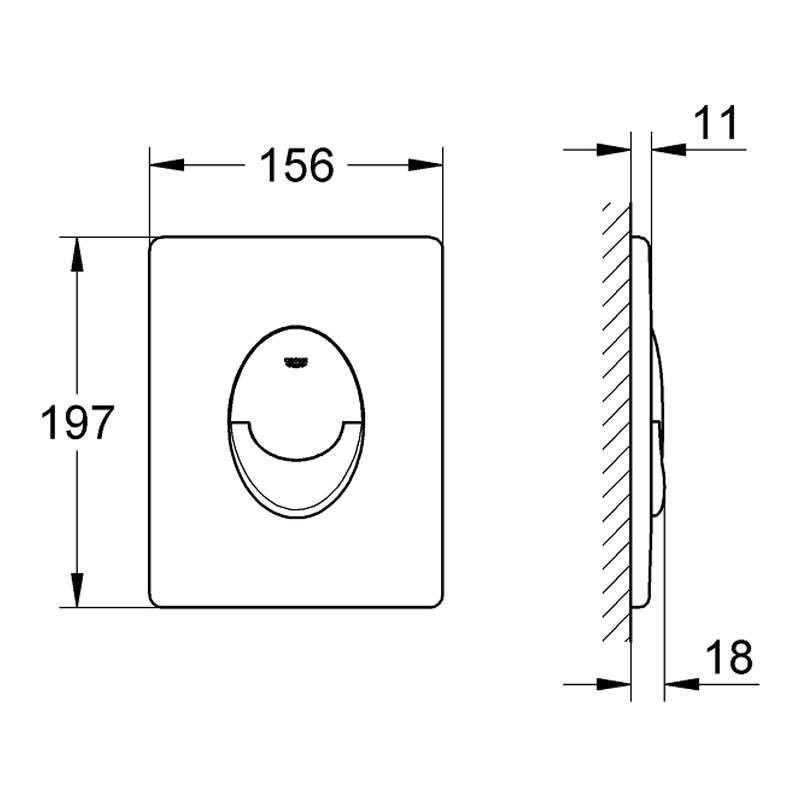 Grohe Skate Air flush toilet cover plate ultra-matte black 38505KF0