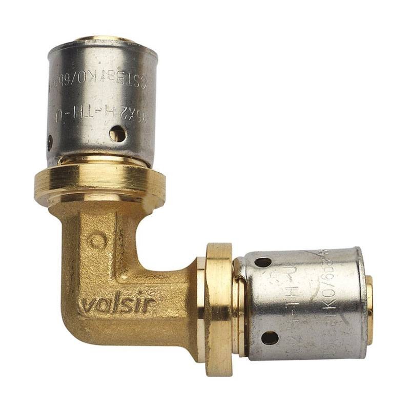 Valsir Pexal 90 degree Knee Pipe D 40 mm brass VS0130827