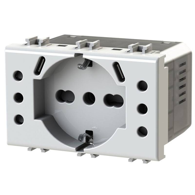 4Box P503 5-outlets USB socket compatible LivingLight White 4BUSBP503.N