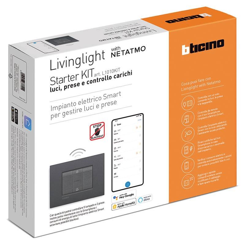 Bticino LivingLight Starter Plus Kit Anthracite for Lights Sockets and ...