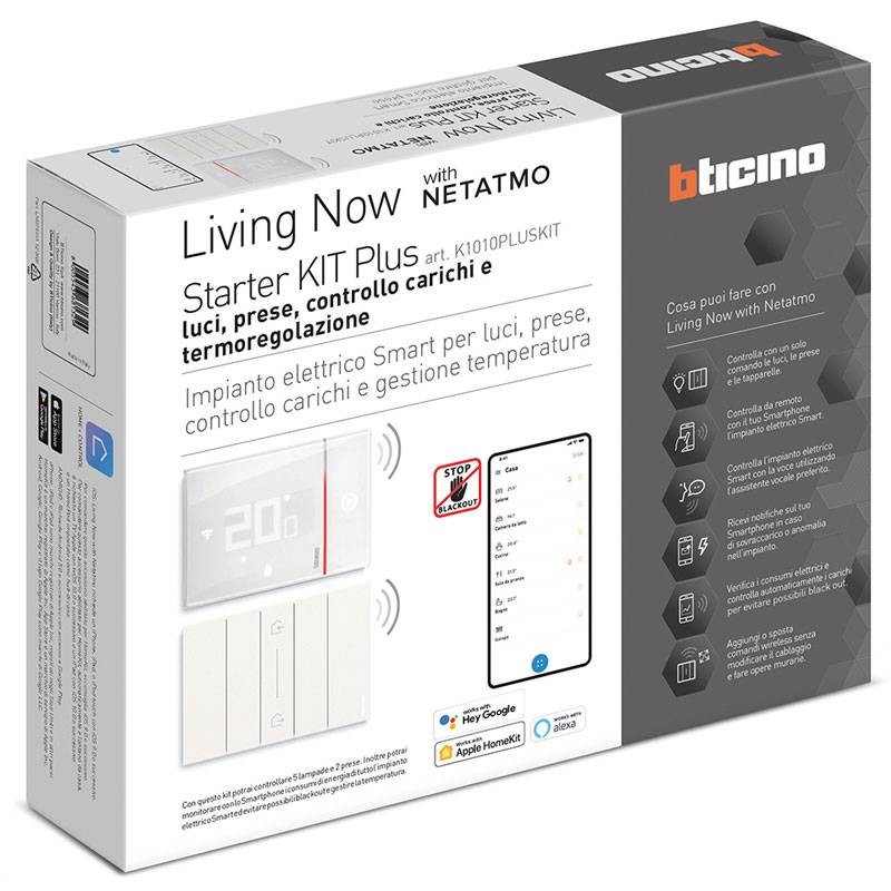 Bticino Living Now Starter Plus Kit for Lights Sockets and Power K1010PLUSKIT