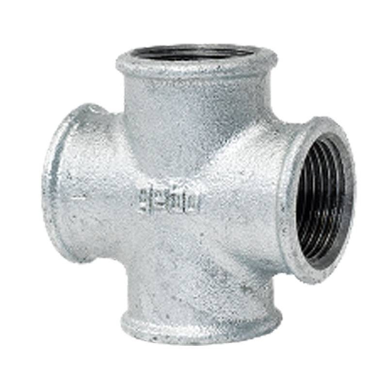 Gebo malleable iron threaded Cross pipe fitting 1 inch 180-6G