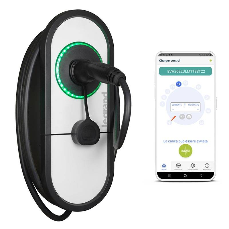 Legrand Wallbox Charging Station 22KW Green Up Cable T2 Three Phase 057016