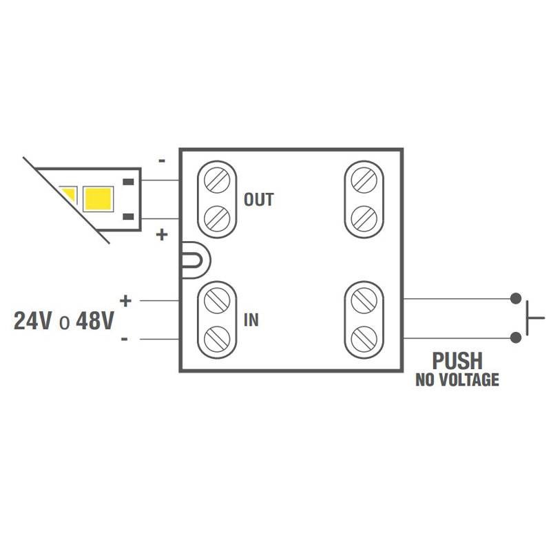 Dimmer para Strip Led Lef 24-48 Vdc control por botón y señal 0-10V ...
