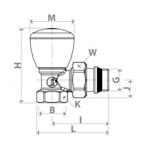 Giacomini micrometric straight valve for radiators Male 3/8 R432X032