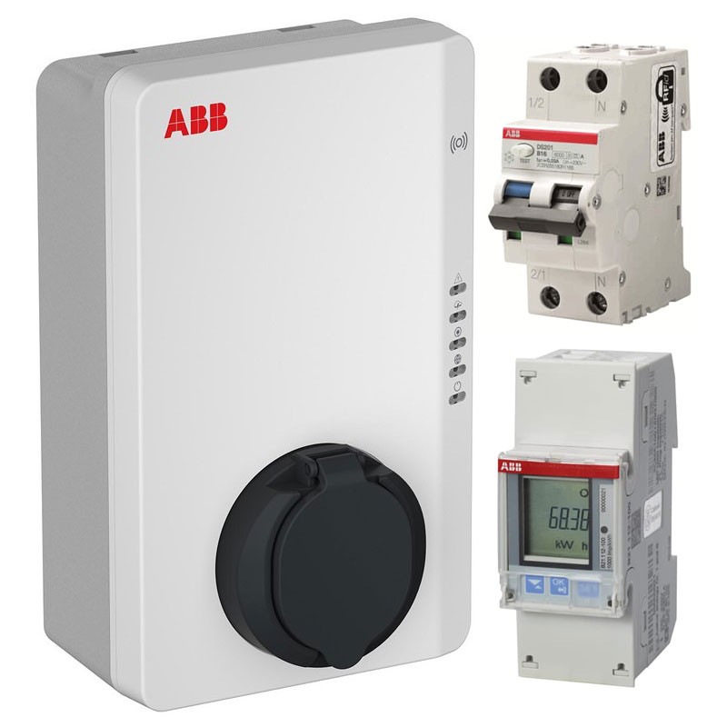 Kit Energy Abb Wallbox 7,4KW 1 enchufe T2 RFID Protección de línea y ...
