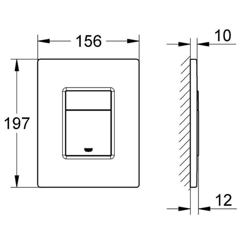 Grohe Skate Cosmopolitan super steel toilet flushing plate 38732DC0